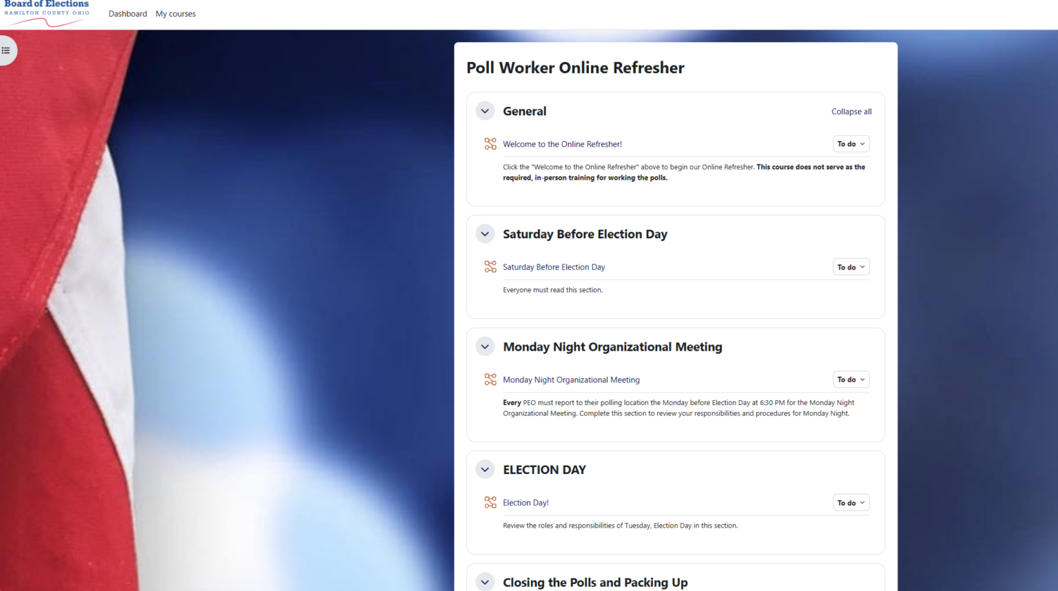 Tenex University: Poll Worker Online Refresher